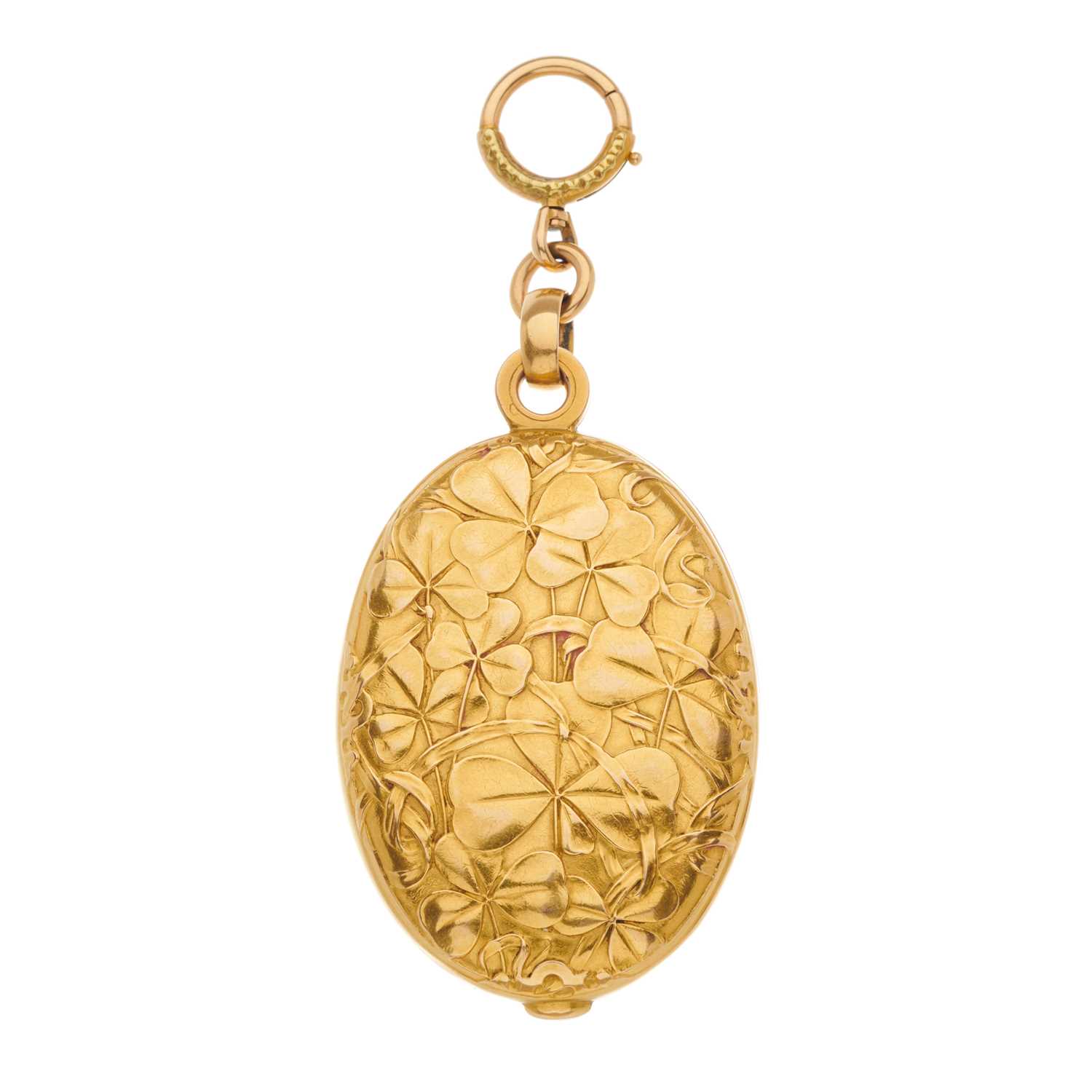 Lot 24 - An Art Nouveau 18ct gold mirror locket