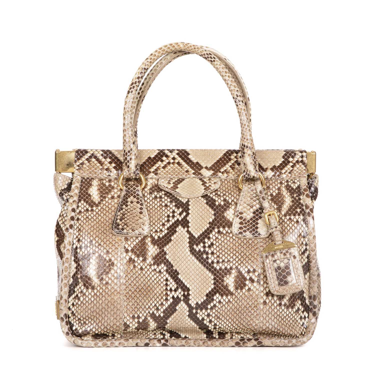 Lot 444 - Prada, a python skin handbag, featuring