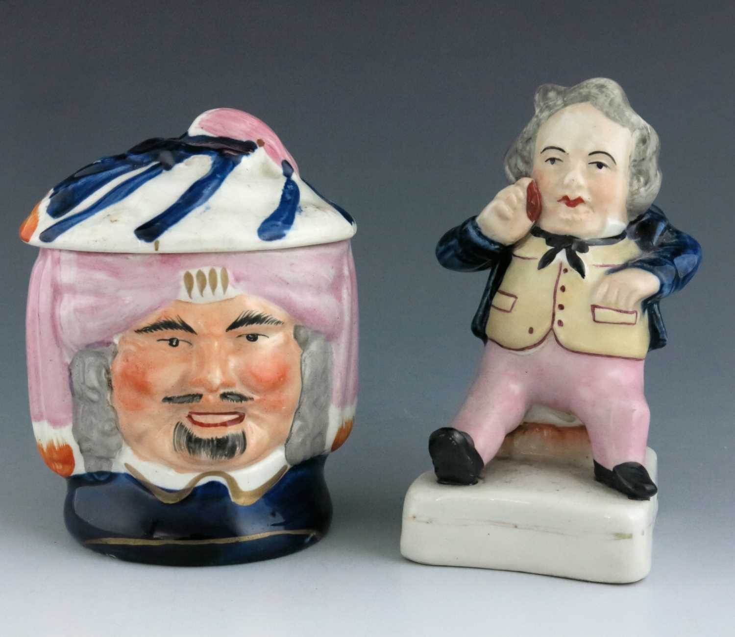 Lot 1051 - A Staffordshire pottery character pot,