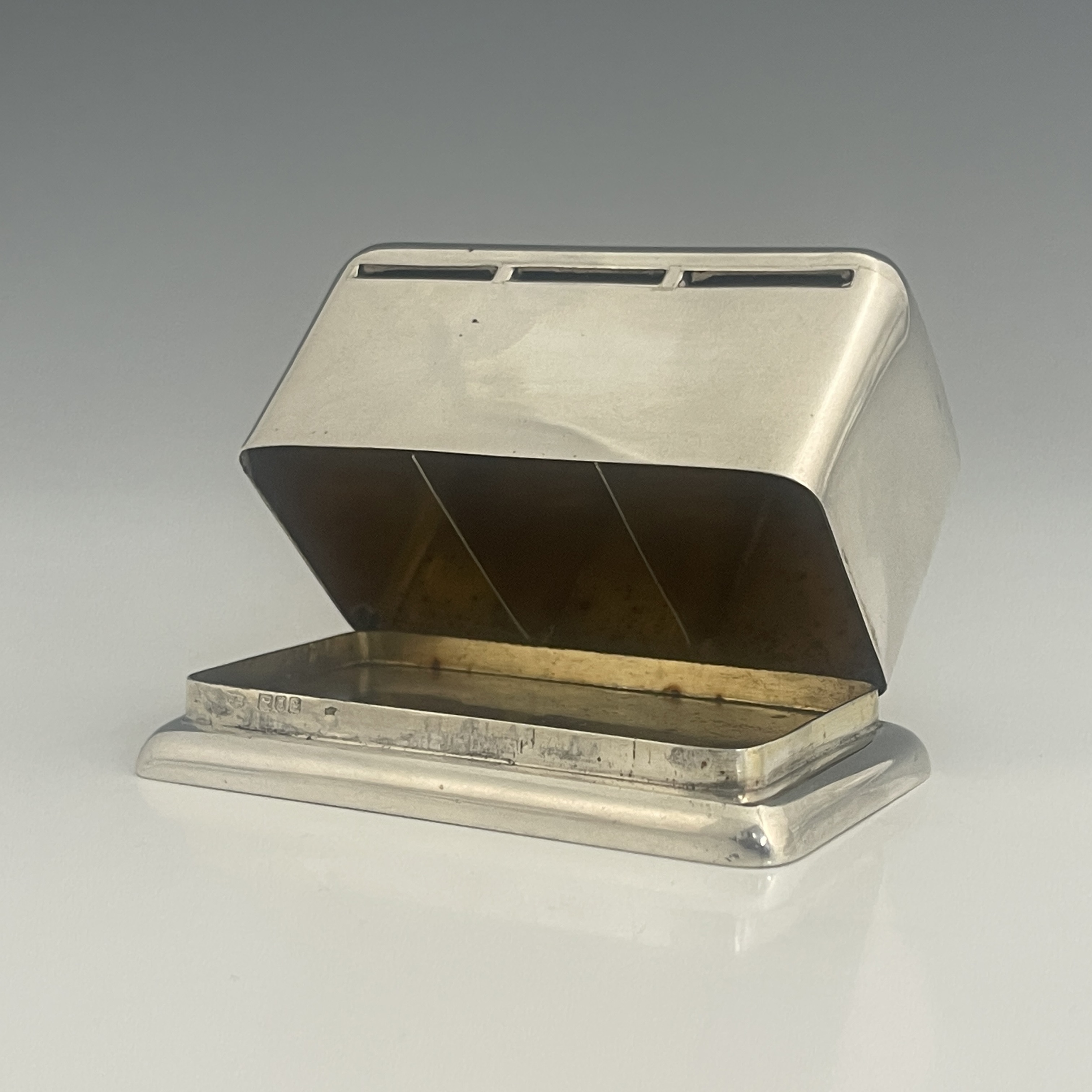 Lot 60 - An Edwardian silver triple stamp box, of