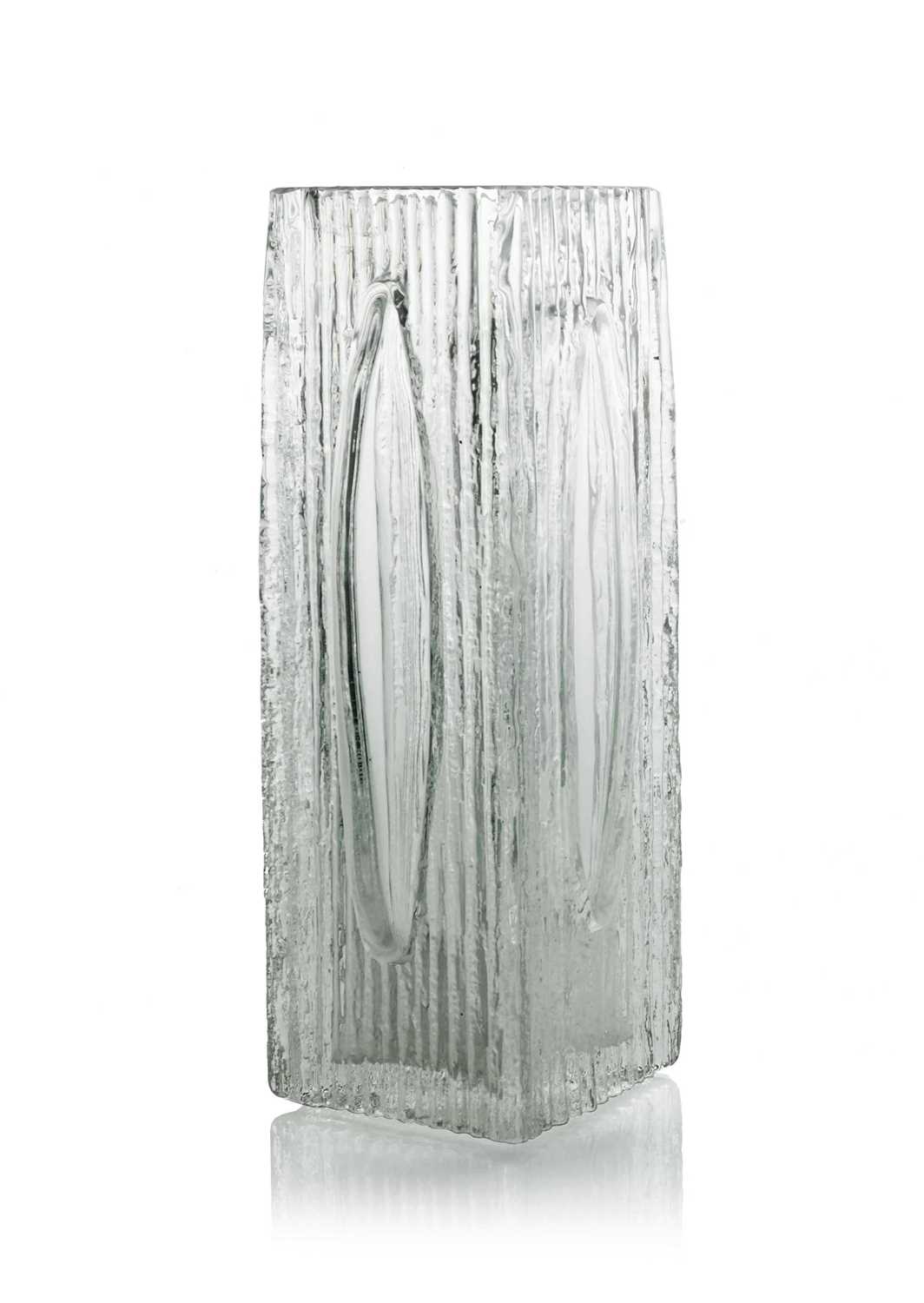 Lot 631 - Daum, a Modernist glass vase, square section,
