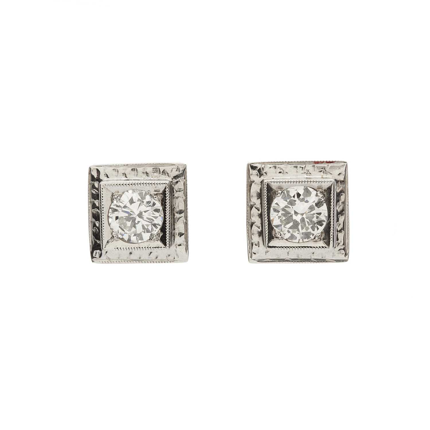 Lot 169 - A pair of 18ct gold diamond single-stone