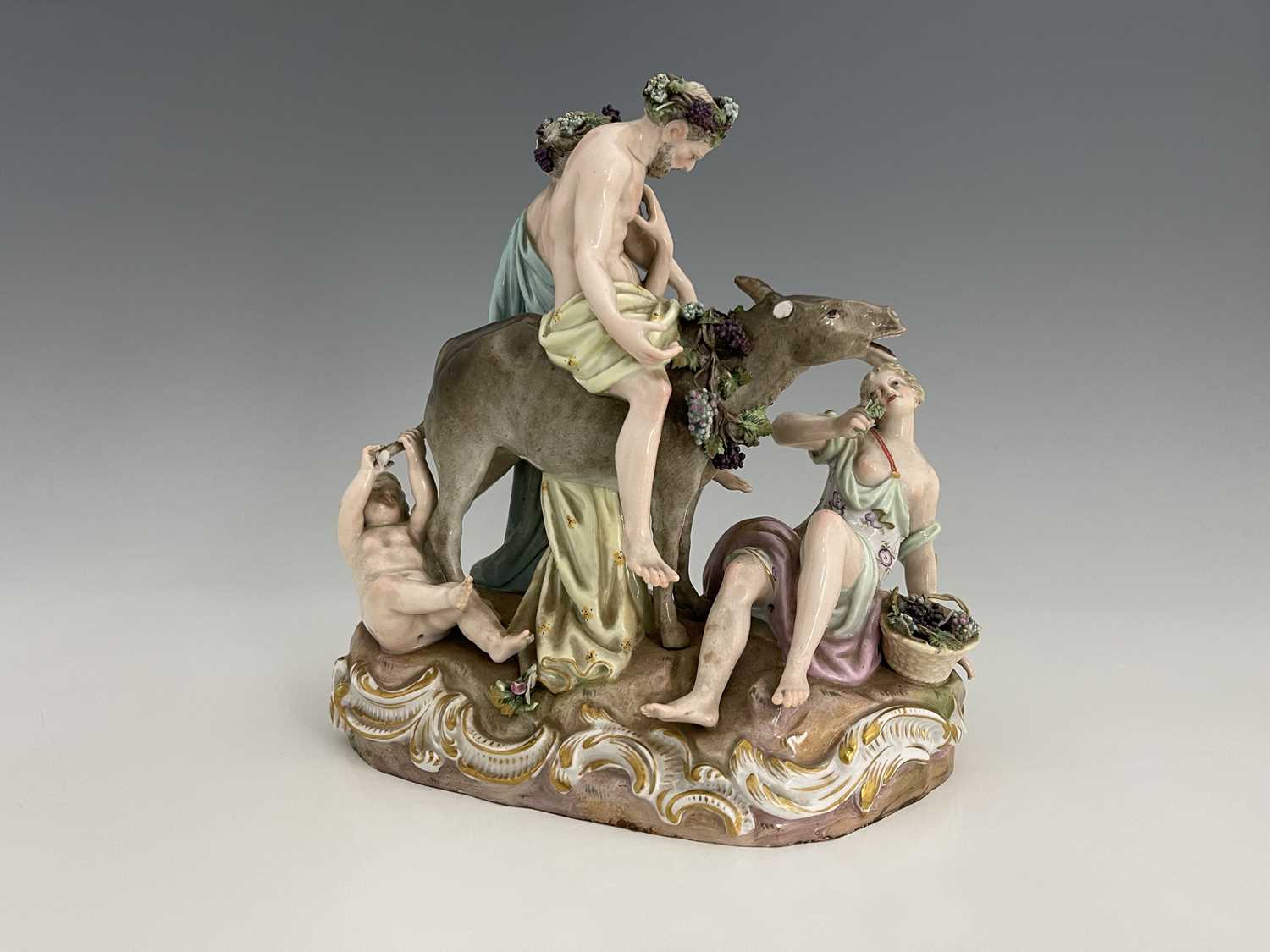 Lot 818 - A Meissen group of Bacchic figures, circa