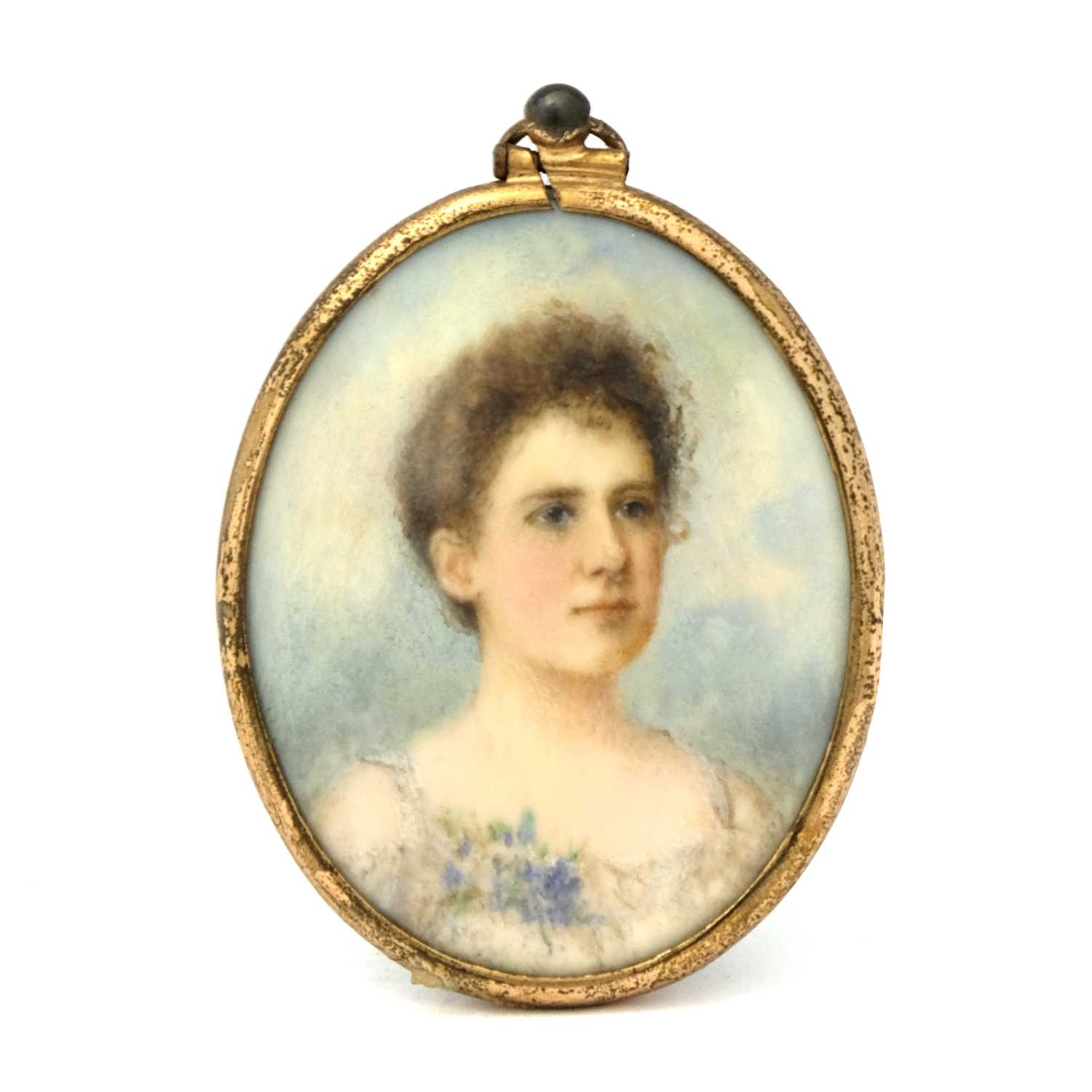 Lot 218 - A late 19th century portrait miniature,