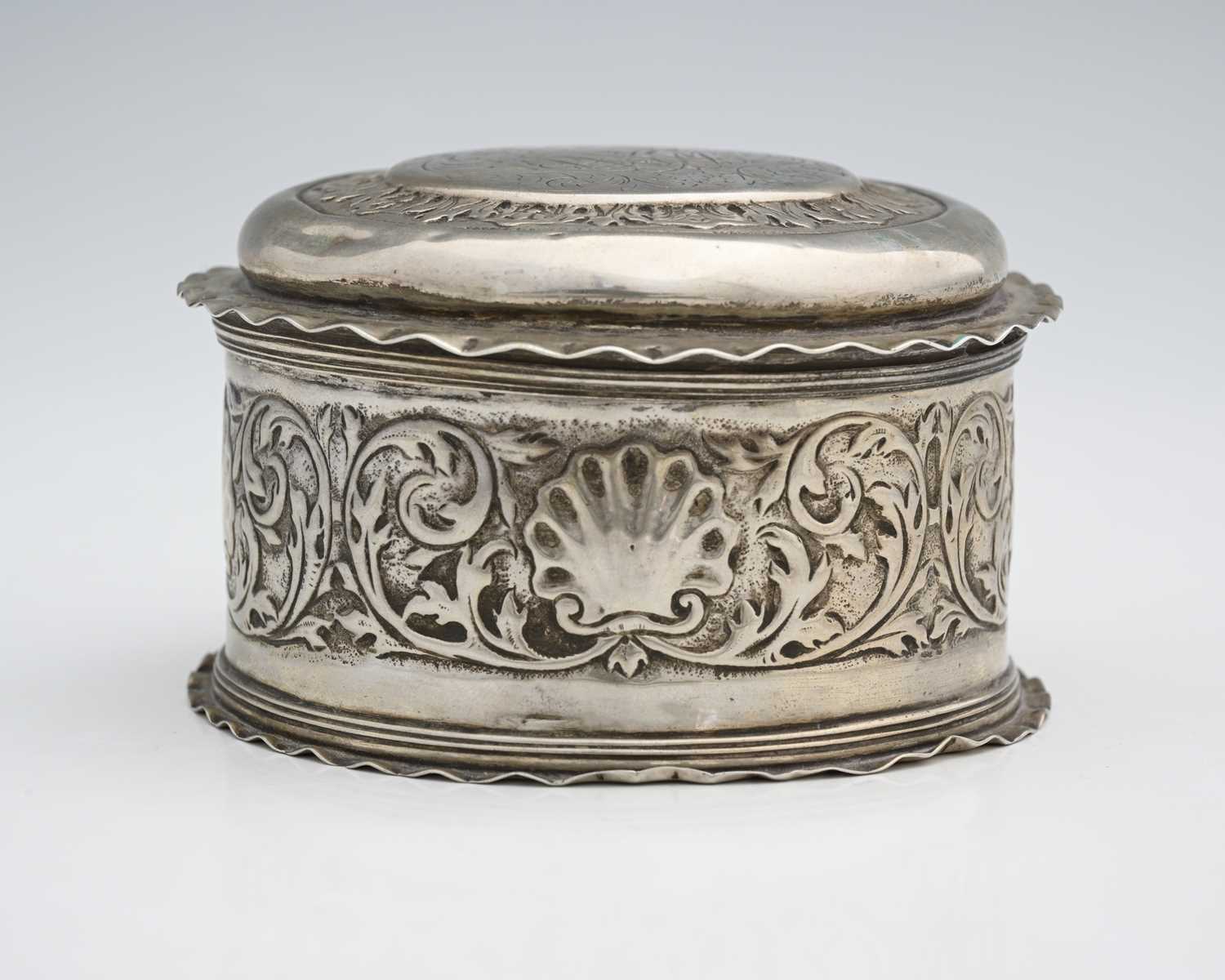Lot 133 - A Continental silver-coloured metal box,