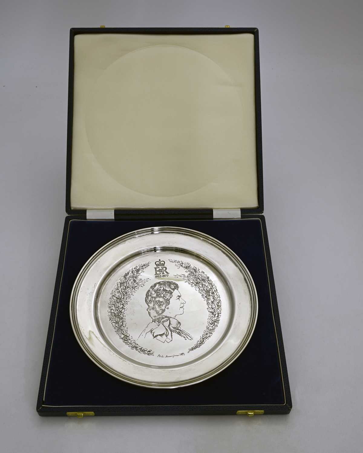 Lot 49 - An Elizabeth II silver commemorative plate,