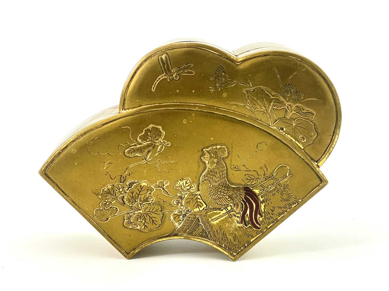 Lot 475 - A Japanese gilt metal table casket, Meiji