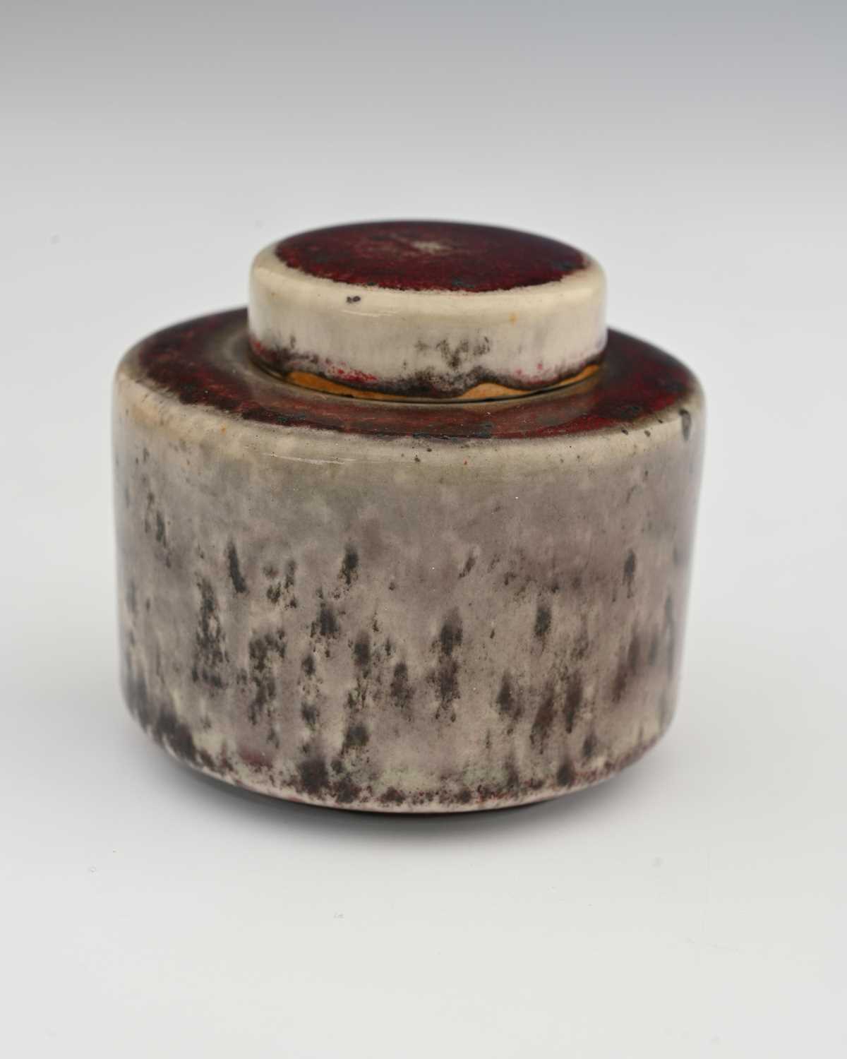 Lot 630 - Ruskin Pottery, a High Fired inkwell, 1915,