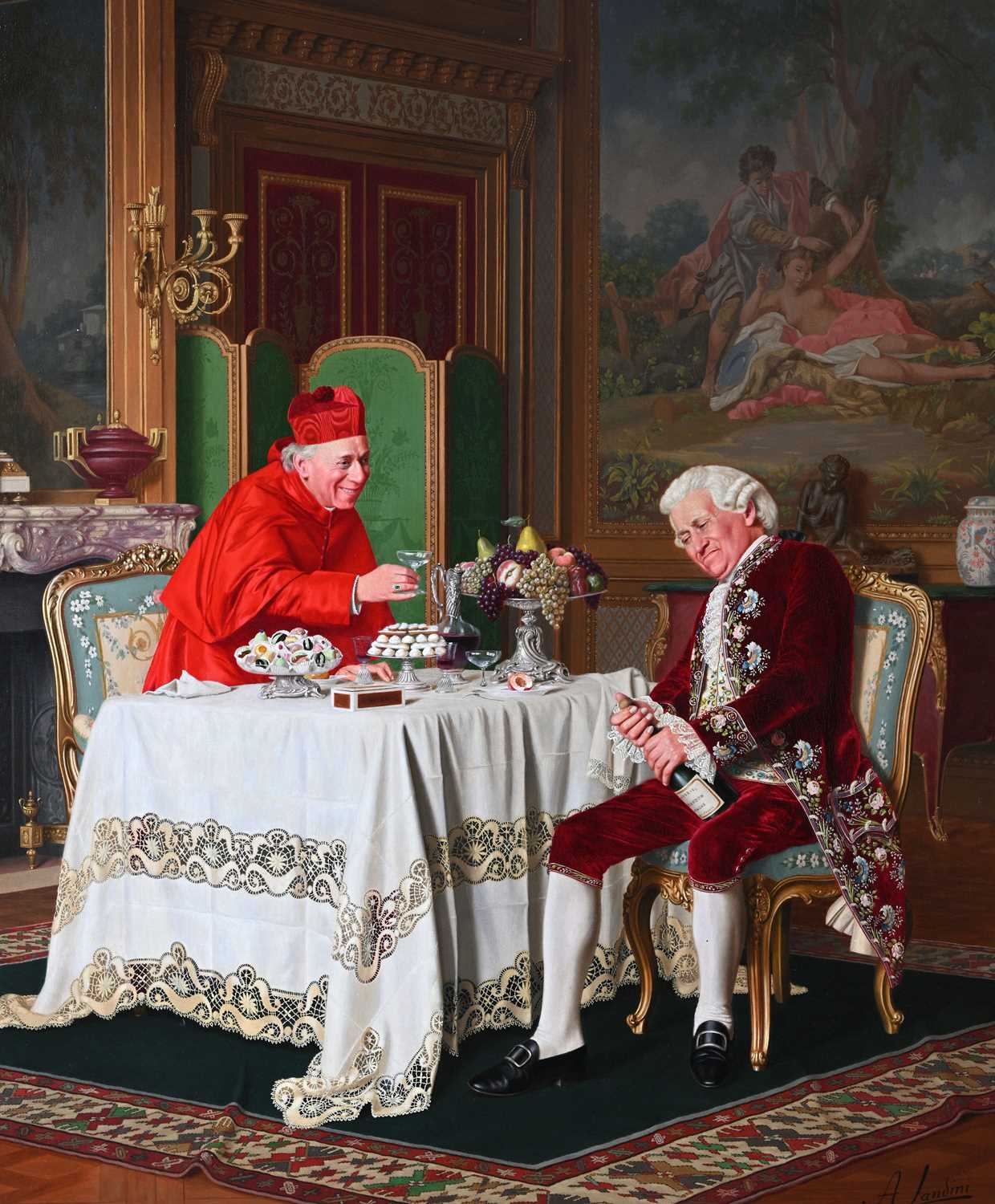 Lot 624 - Andrea Landini (Italian, 1847-1912), A Fine