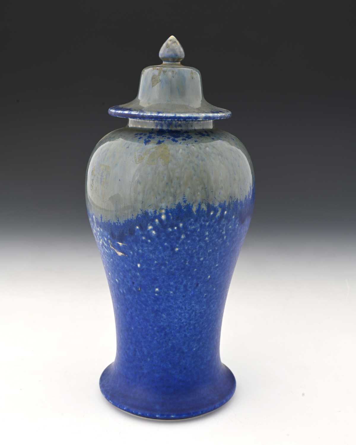 Lot 737 - Ruskin Pottery, a Crystalline vase and cover,