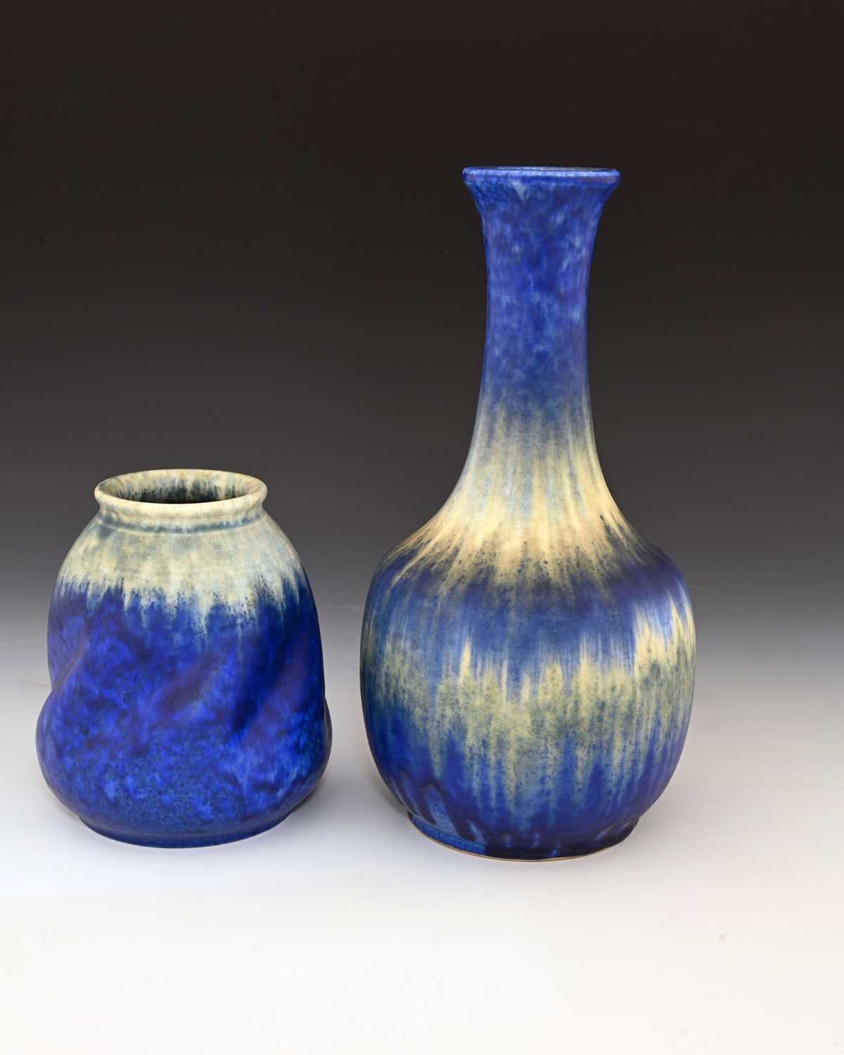 Lot 746 - Ruskin Pottery, two Crystalline vases, 1932,