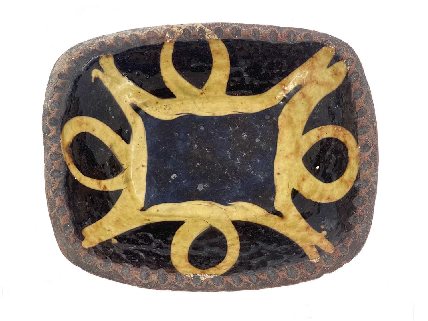 Lot 981 - A Winchcombe studio pottery slipware dish,