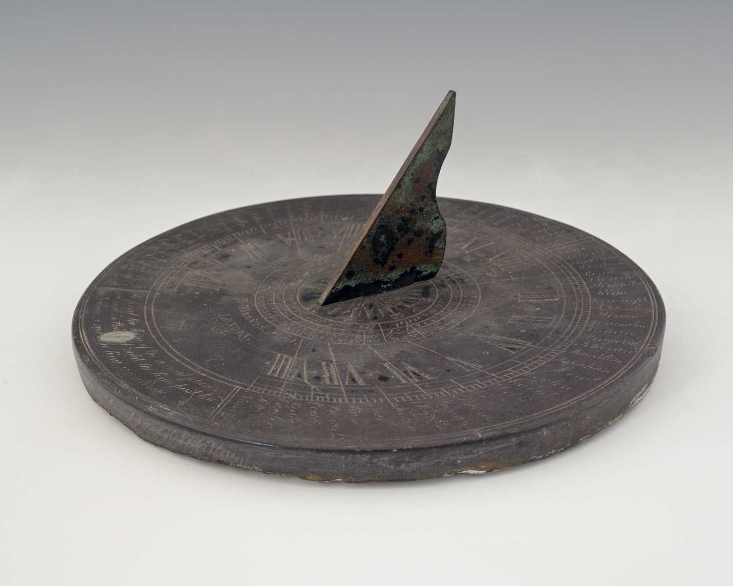 Lot 167 - A Victorian slate and bronze sundial, R