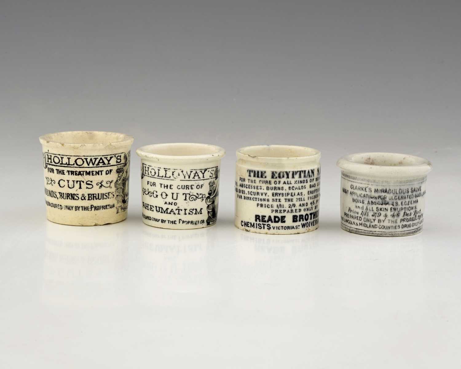 Lot 178 - Four ceramic ointment pots, including