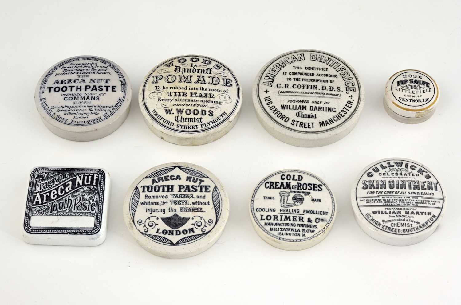 Lot 181 - Various toothpaste and ointment pot lids,