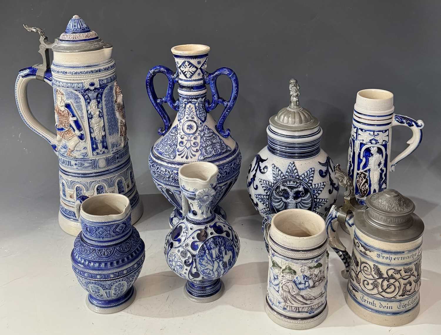 Lot 64 - A collection of 19th century German salt