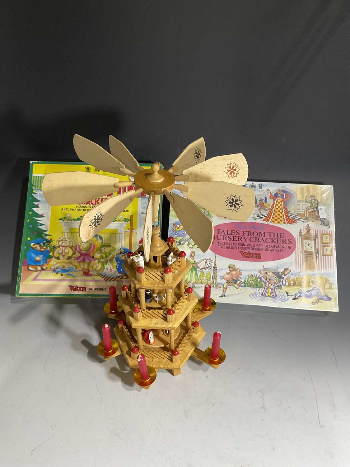 Lot 329 - A German Christmas nativity tiered carousel