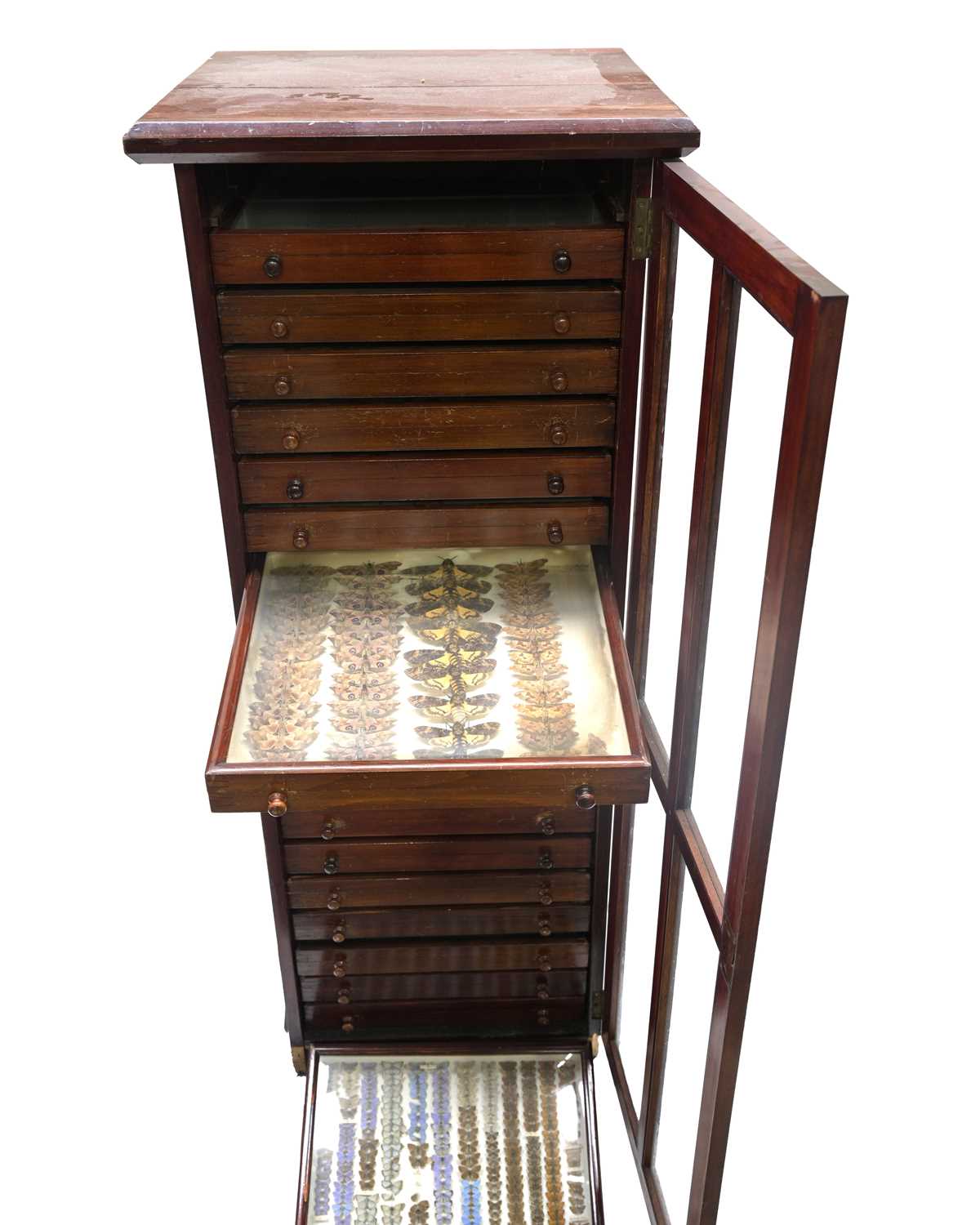 Lot 217 - A late 19th century lepidopterists cabinet,