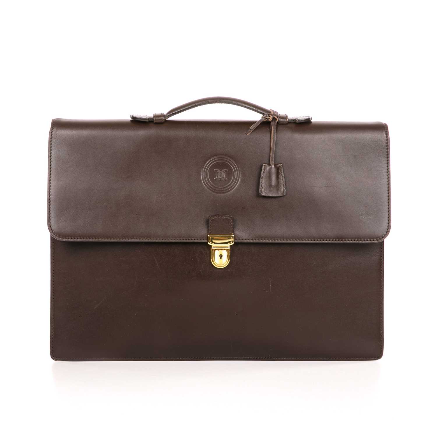 Lot 261 - Celine, a vintage leather briefcase, crafted